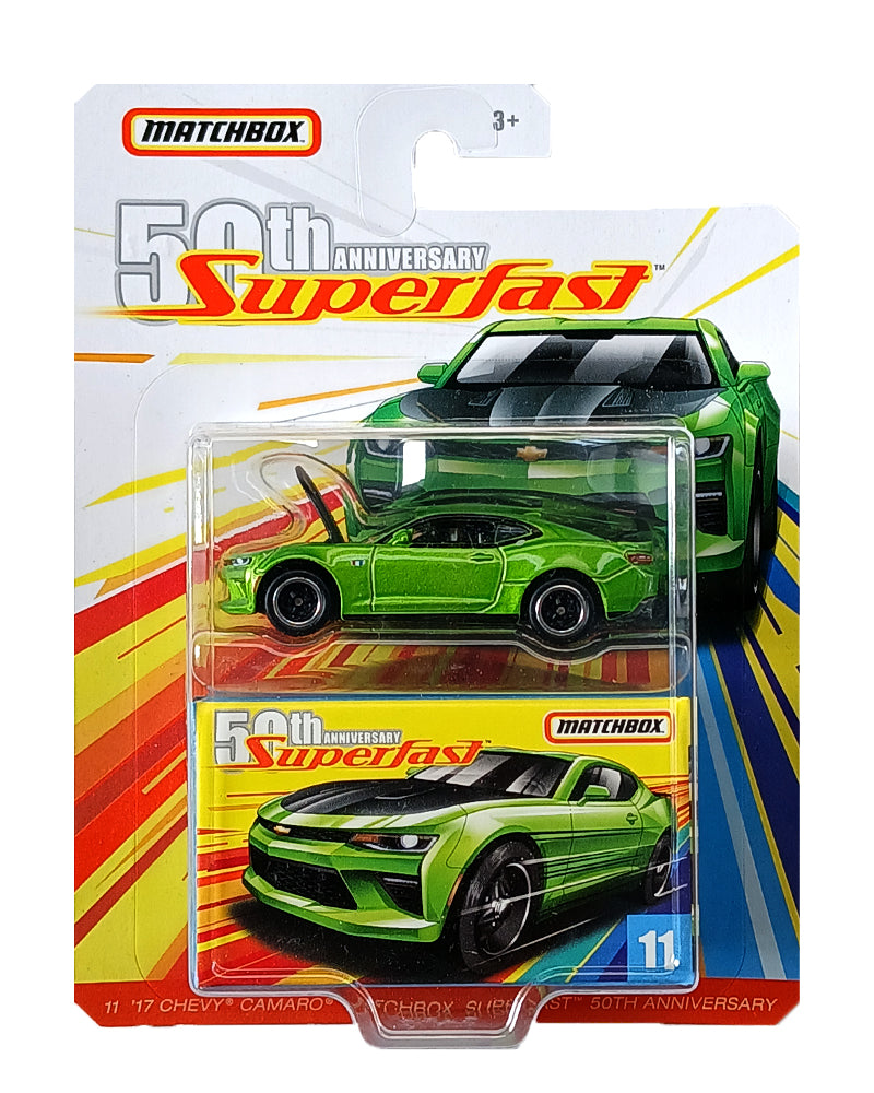 EXCLUSIVES Matchbox Superfast '17 Chevy Camaro - Green - 2019 Card ...