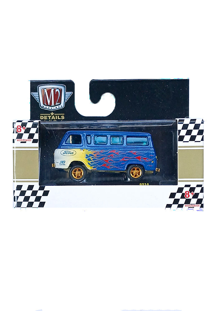 EXCLUSIVES M2 Machines 1965 Ford Econoline Van Gasser - Blue / Yellow ...