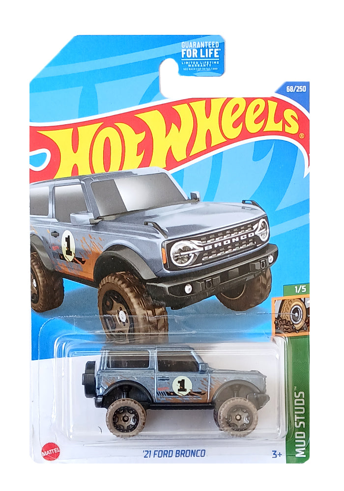 EXCLUSIVES Hot Wheels '21 Ford Bronco - Grey - 2021 Card (Blister Dama ...