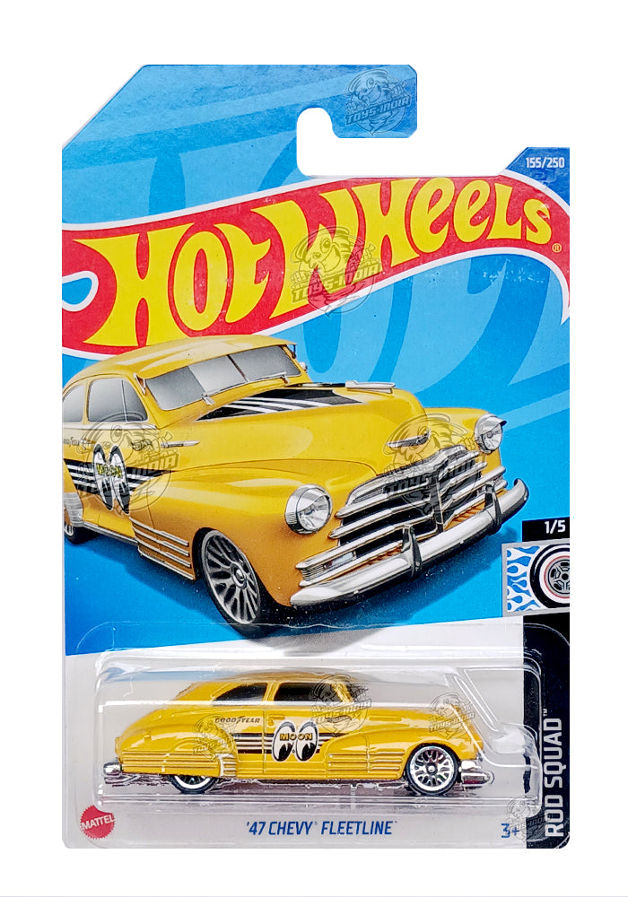 EXCLUSIVES Hot Wheels Moon Eyes '47 Chevy Fleetline - Yellow - 2021 Ca ...