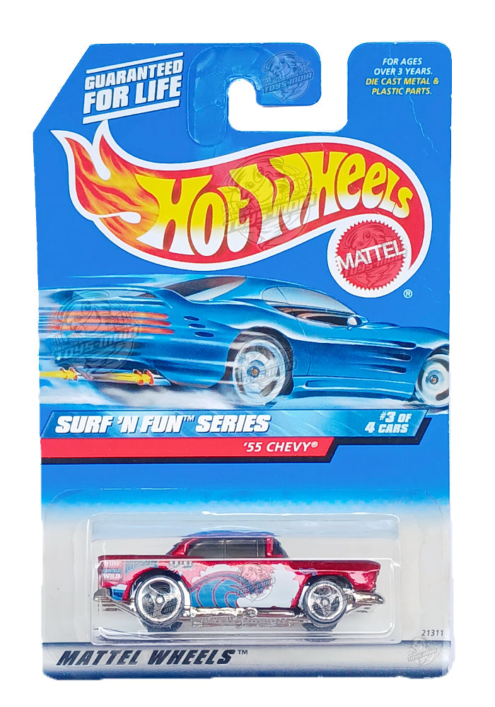 EXCLUSIVES Hot Wheels Surf 'N Fun Series '55 Chevy - Red / Blue - 1998 ...