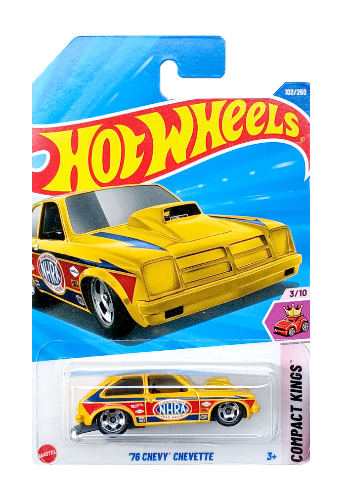 EXCLUSIVES Hot Wheels NHRA '76 Chevy Chevette - Yellow - 2024 Card (Wi ...