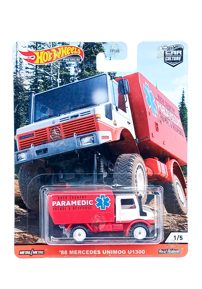 EXCLUSIVES Hot Wheels Premium Car Culture Wild Terrain '88 Mercedes Un ...