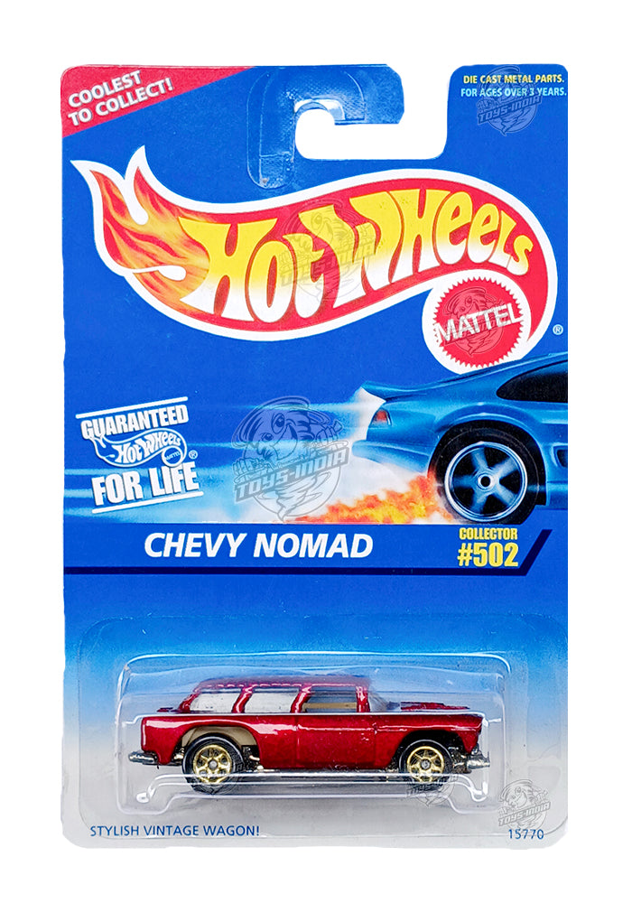 EXCLUSIVES Hot Wheels Chevy Nomad - Red - 1995 Card (With Protector Ca ...
