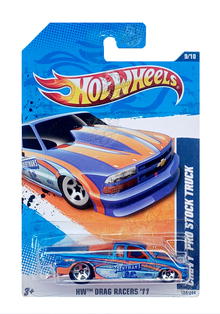 EXCLUSIVES Hot Wheels HW Drag Racers Chevy Pro Stock Truck - Blue / Or ...