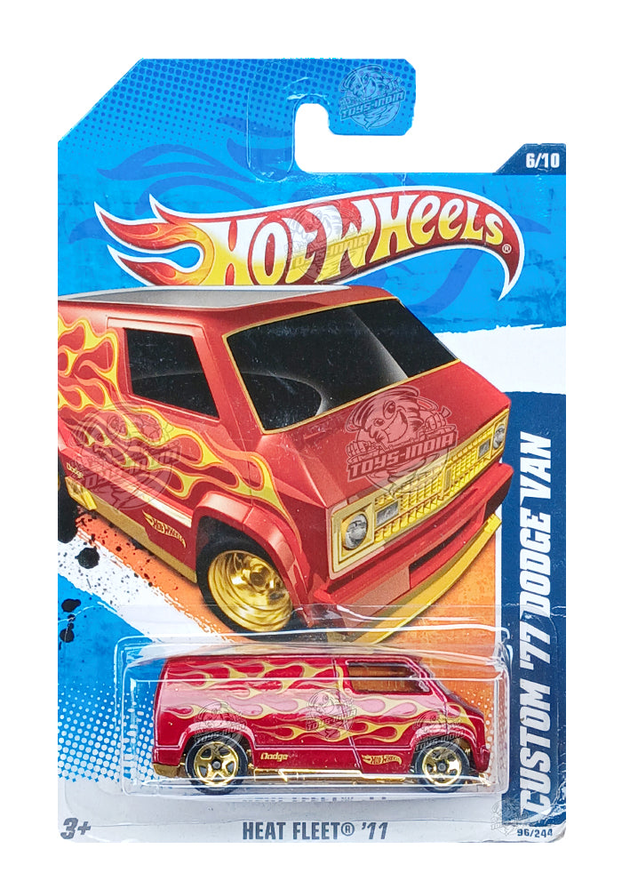 EXCLUSIVES Hot Wheels Heat Fleet Custom '77 Dodge Van - Red - 2010 Car ...