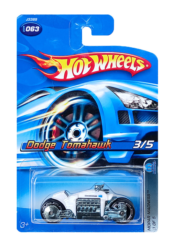 EXCLUSIVES Hot Wheels Dodge Tomahawk - White - 2005 Card (With Protect ...