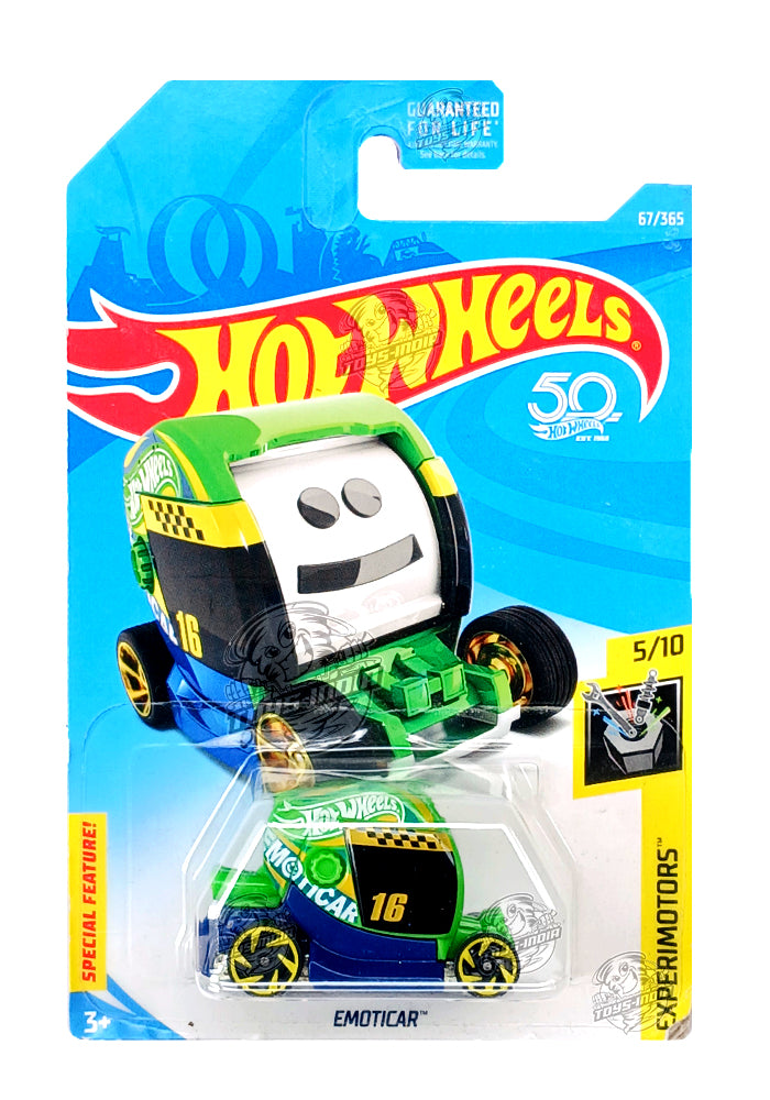 EXCLUSIVES Hot Wheels Emoticar - Green / Blue - 2017 Card (Blister Dam ...
