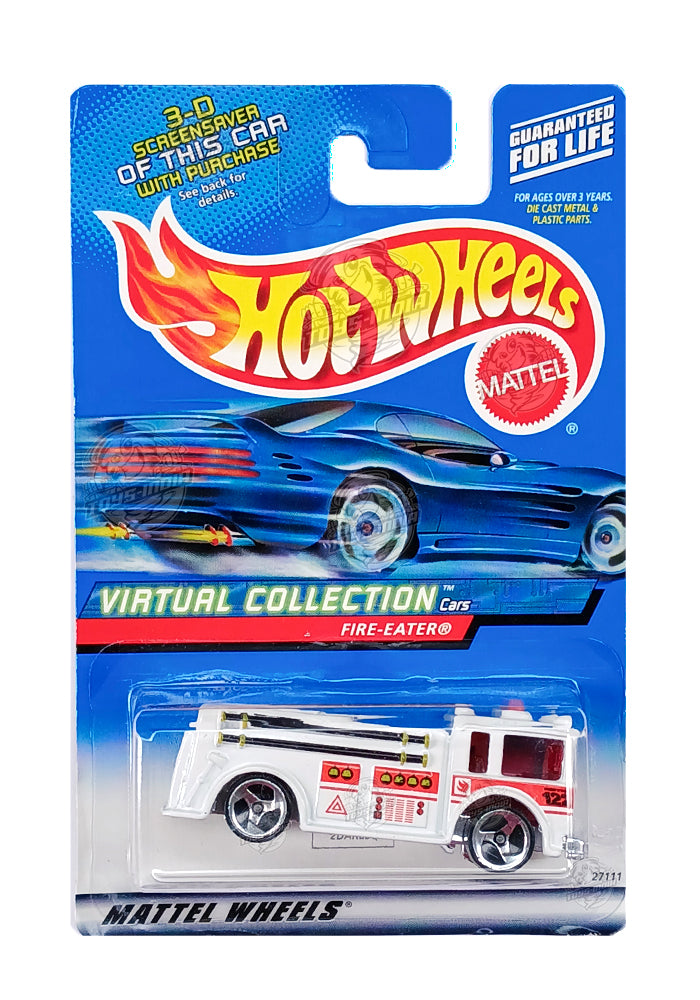 EXCLUSIVES Hot Wheels Virtual Collection Fire Eater - White - 1999 Car ...