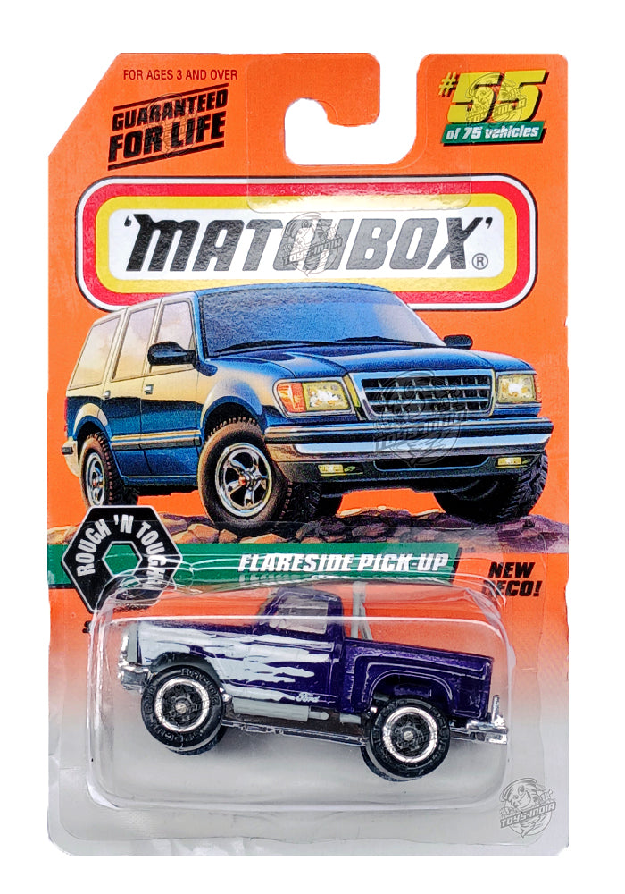 EXCLUSIVES Matchbox Flareside Pick Up - Purple / White - 1997 Card (Cr ...