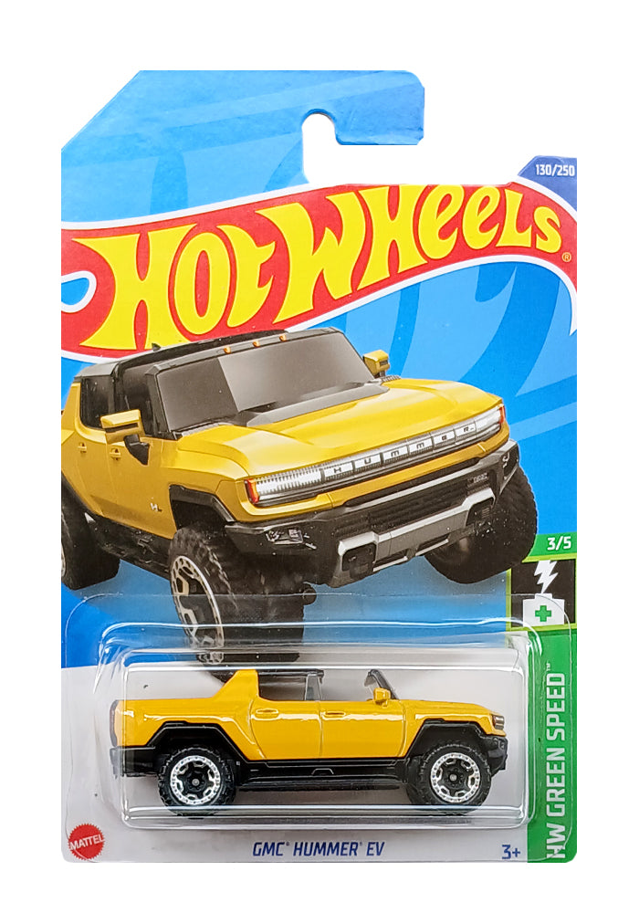 EXCLUSIVES Hot Wheels GMC Hummer EV - Yellow - 2021 Card (Blister Dama ...