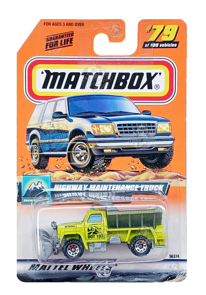 EXCLUSIVES Matchbox Highway Maintenance Truck - Green - 1999 Card (Cre ...