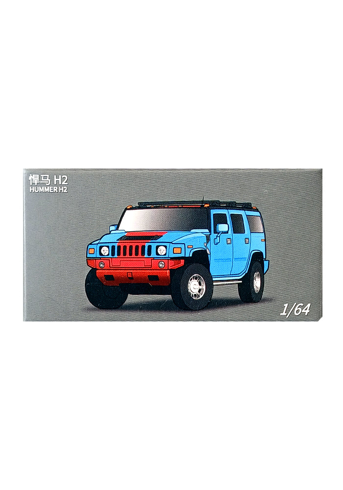 EXCLUSIVES Hummer H2 - Blue / Red (Scale 1:64)– Toys-India.com