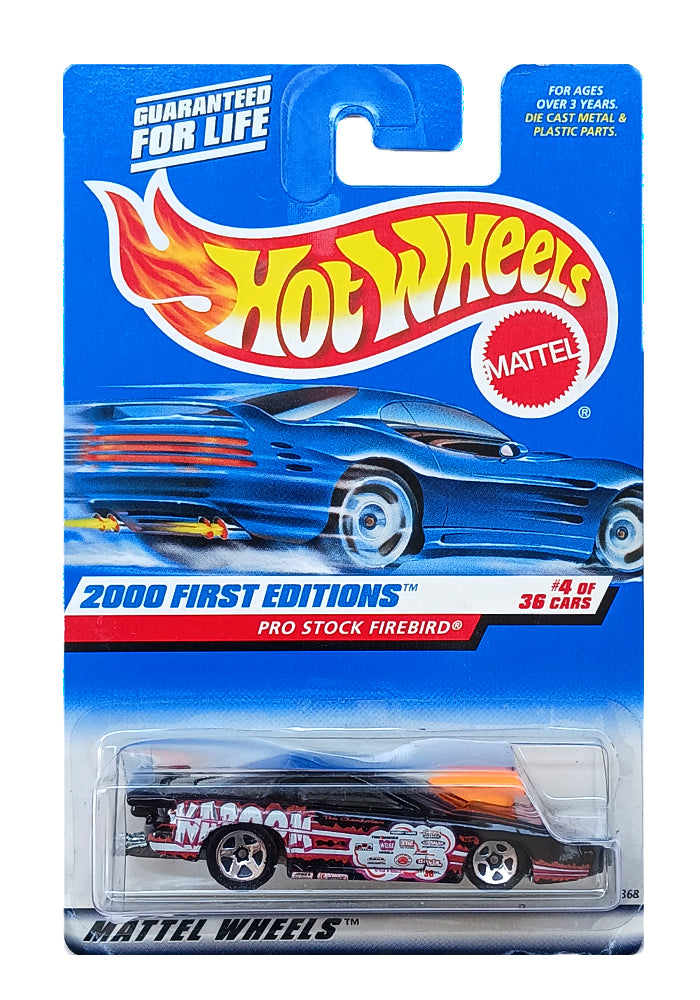 EXCLUSIVES Hot Wheels Pro Stock Firebird - Black - 1999 Card (With Pro ...