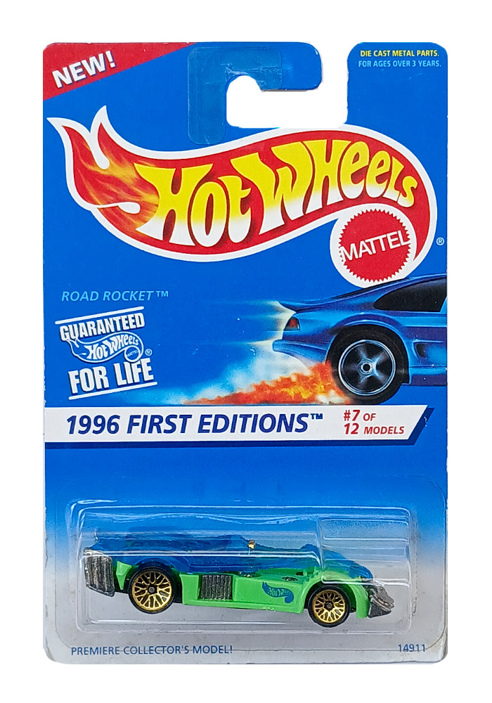 EXCLUSIVES Hot Wheels Road Rocket - Green / Blue - 1995 Card (Blister ...