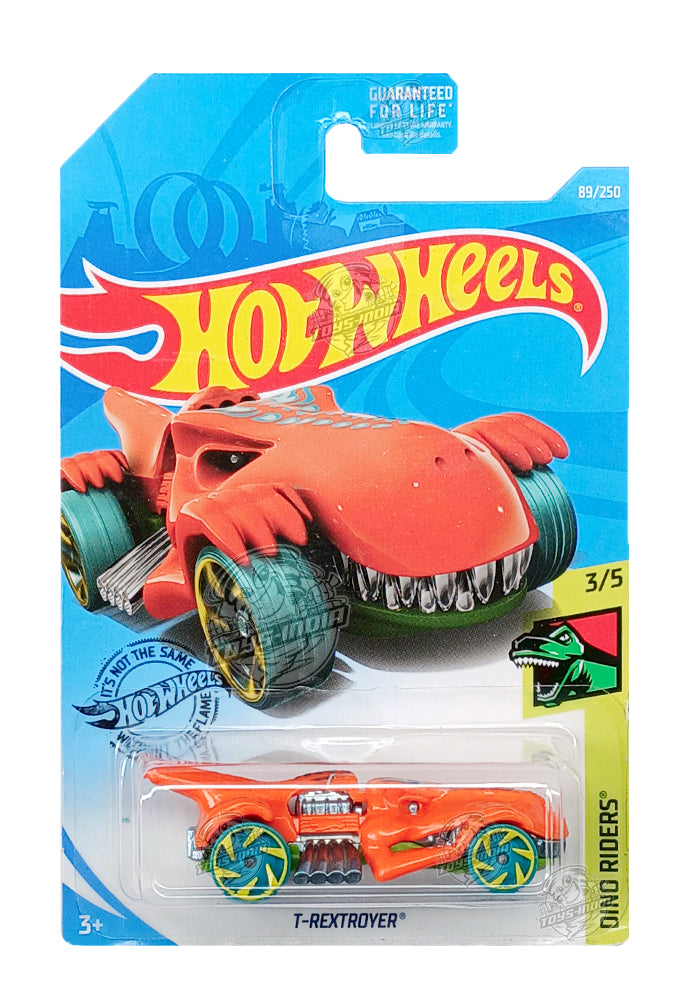 EXCLUSIVES Hot Wheels T-Rextroyer - Orange / Green - 2017 Card (With P ...
