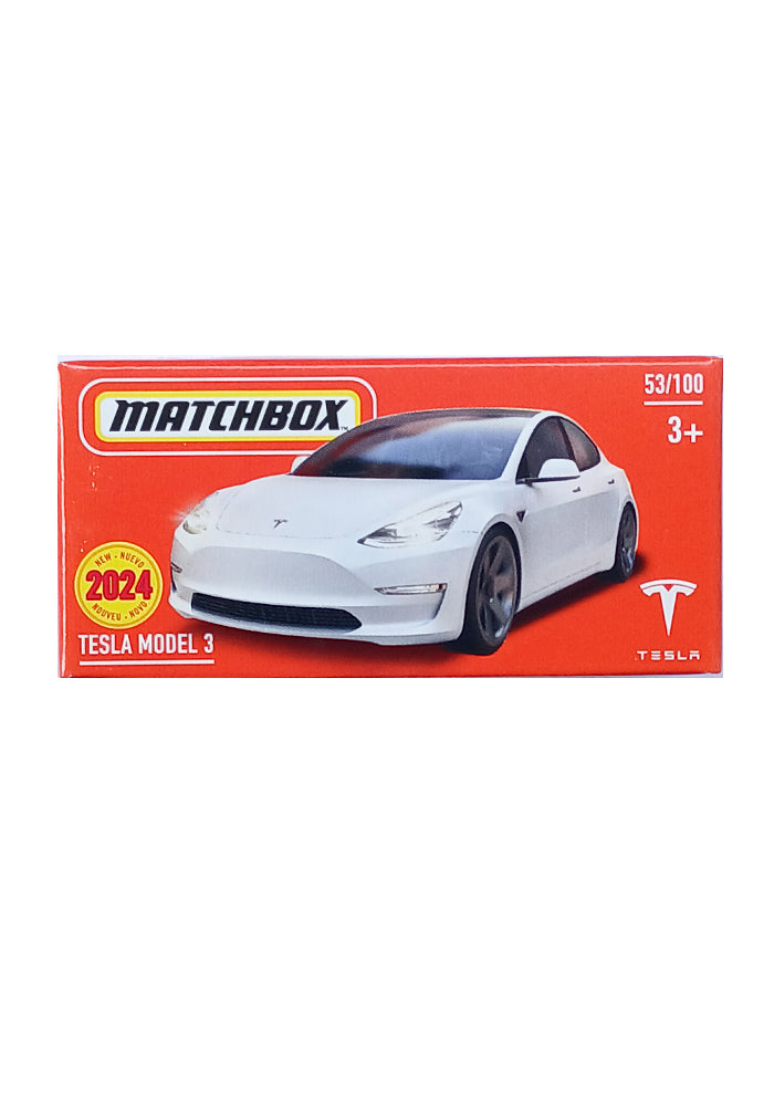 EXCLUSIVES Matchbox Tesla Model 3- White - 2023 Box– Toys-India.com