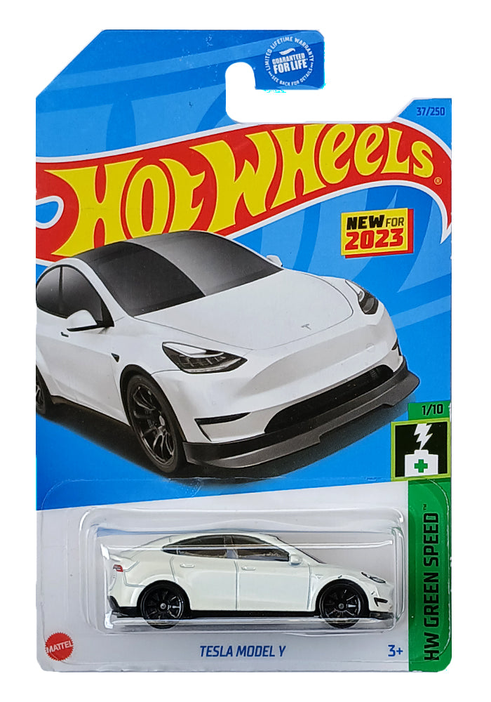 EXCLUSIVES Hot Wheels Tesla Model Y - White - 2017 Card (With Protecto ...