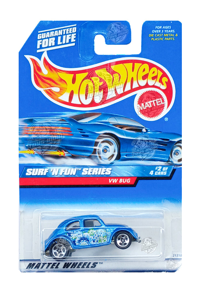 EXCLUSIVES Hot Wheels Surf N Fun Series VW Bug - Blue - 1998 Card (Car ...