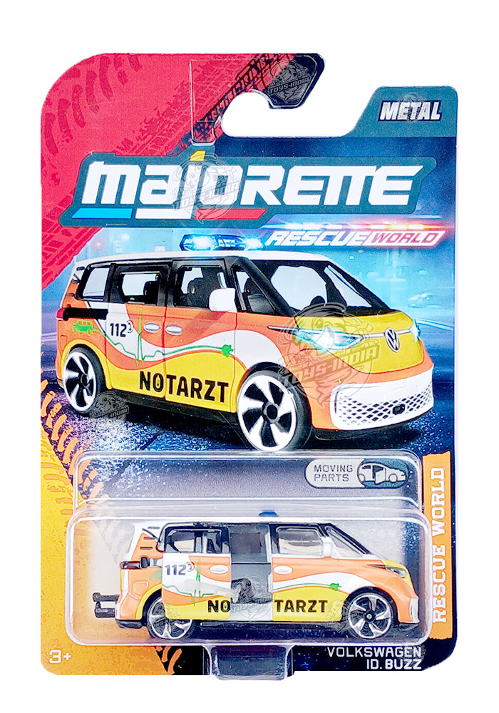 Majorette Rescue World Volkswagen ID Buzz - Yellow / Orange - 2025 Car ...